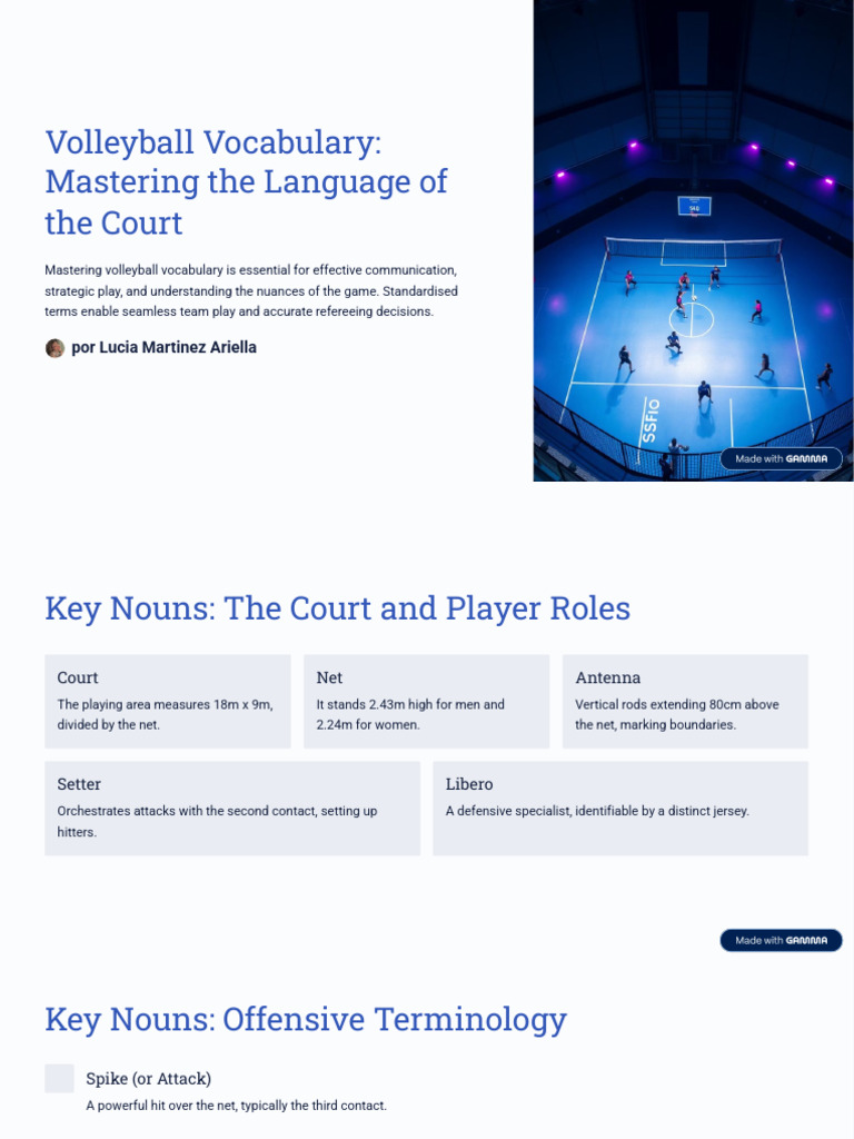 Volleyball Vocabulary Mastering The Language of The Court | PDF ...