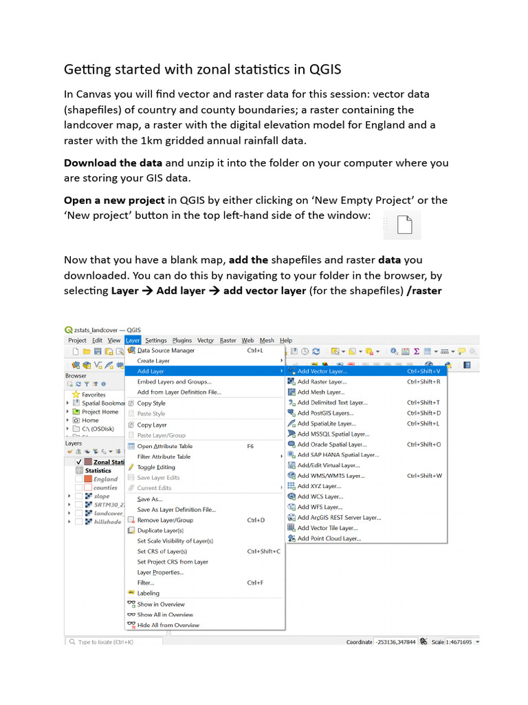 Zonal Statistics Tutorial in QGIS | PDF | Geographic Information System ...