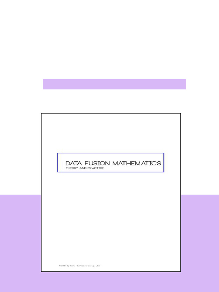 Data Fusion Mathematics Theory And Practice Raol Jiten R full chapters ...