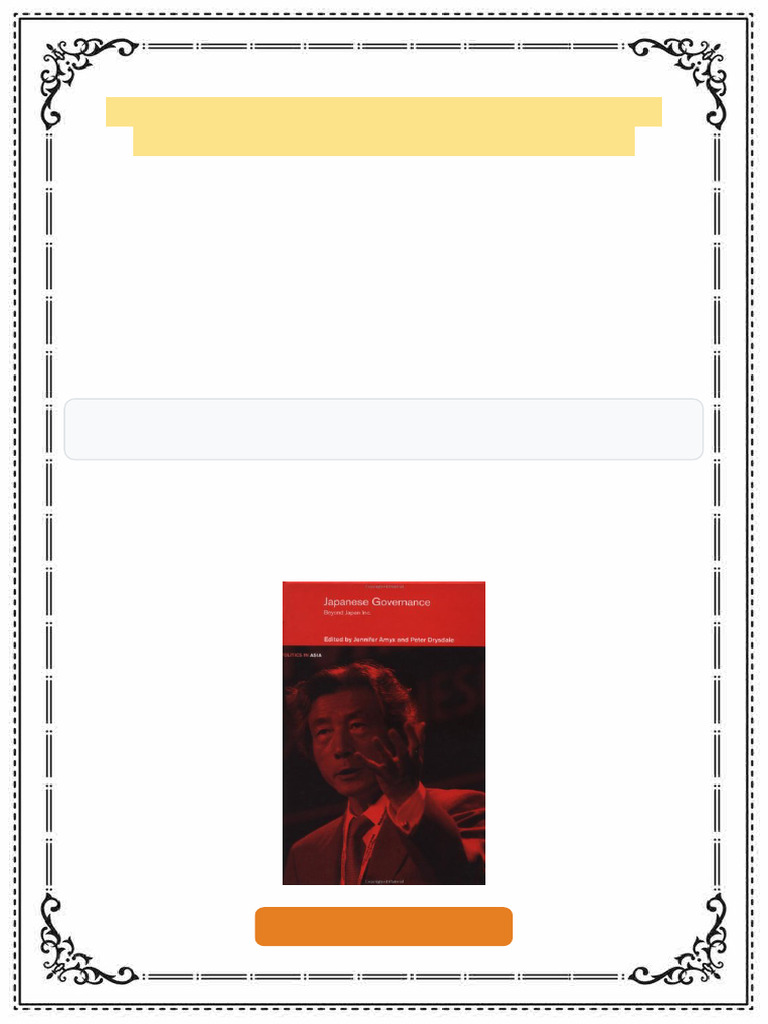 Japanese Governance Jennifer Ann Amyx ebook digital print edition | PDF