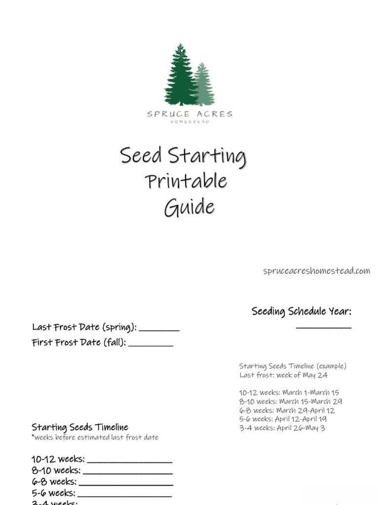 Seed Starting Schedule and Guide | PDF