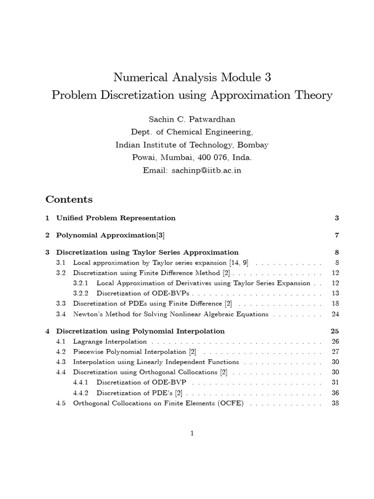 Module 3 Problem Discretization Using Approximation Theory | PDF ...