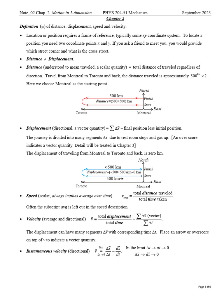 1D Motion: Distance, Displacement, Velocity | PDF | Acceleration | Area