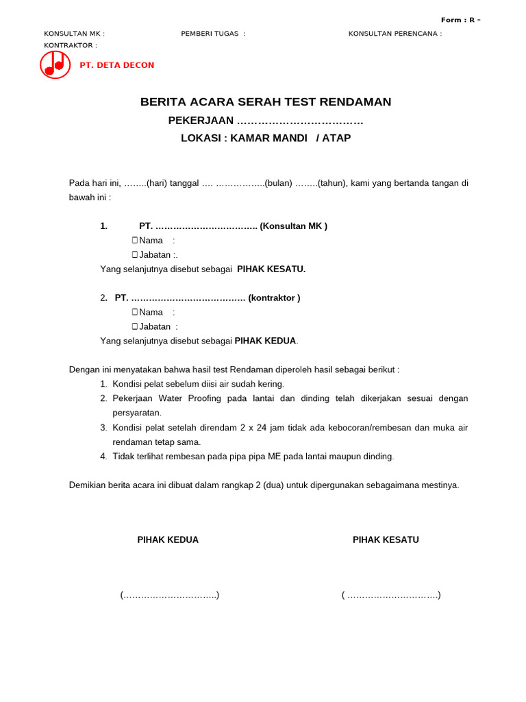 17. Form Tahap K Fisik - BA Test Redaman - R17 | PDF