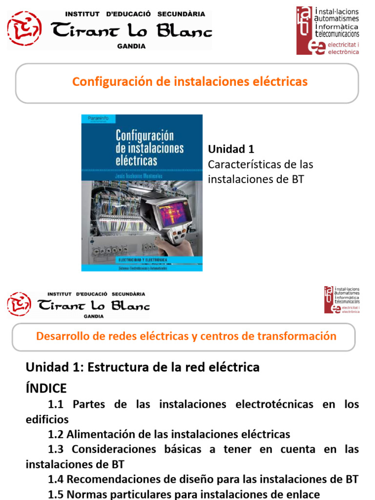 Instalaciones Eléctricas de Baja Tensión | PDF | Corriente eléctrica ...