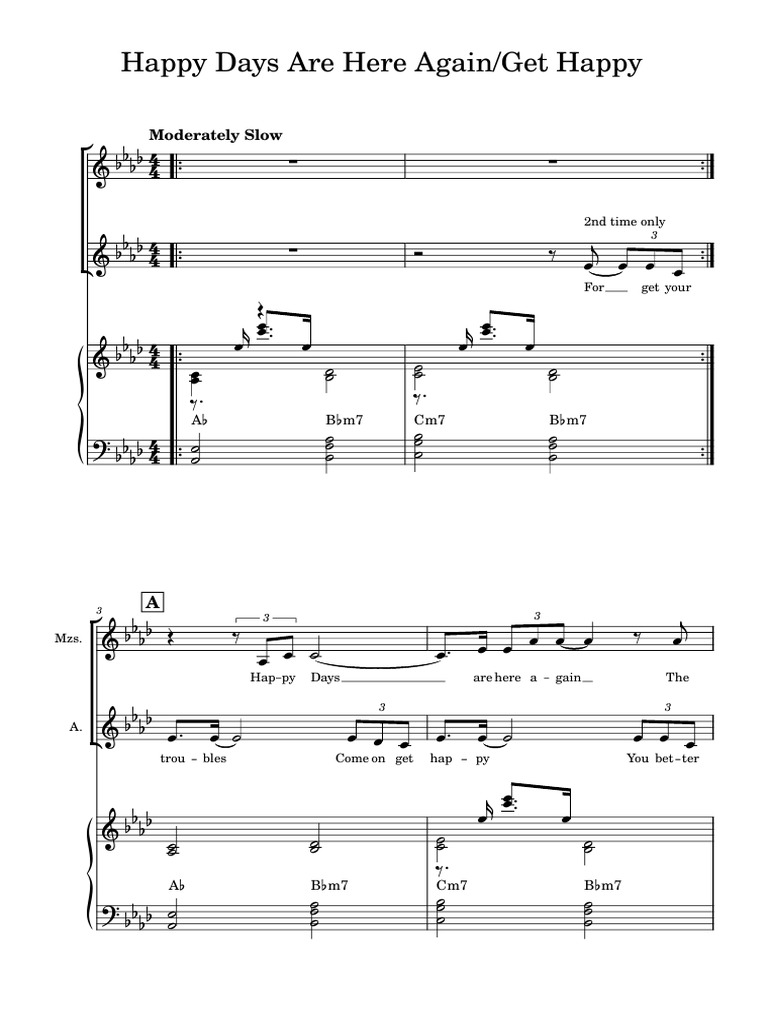 Happy Days Are Here Again Sheet Music | PDF