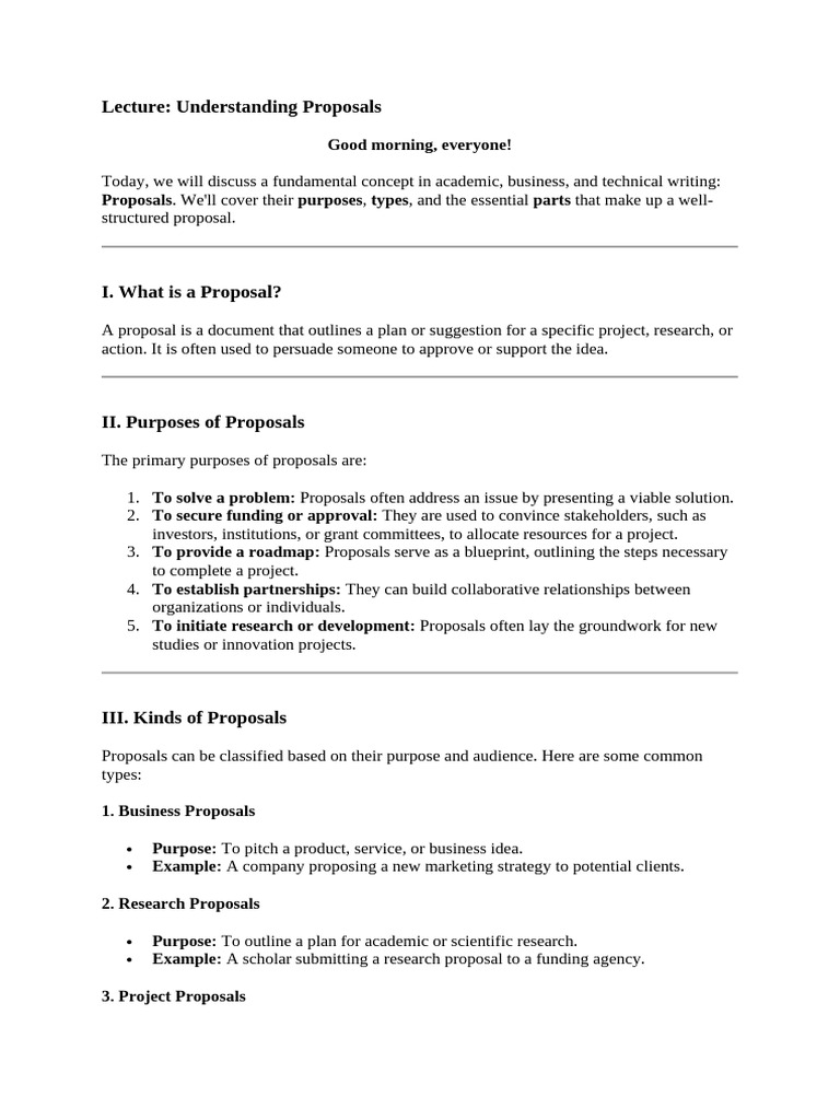 Proposals Lecture | PDF | Evaluation | Performance Indicator