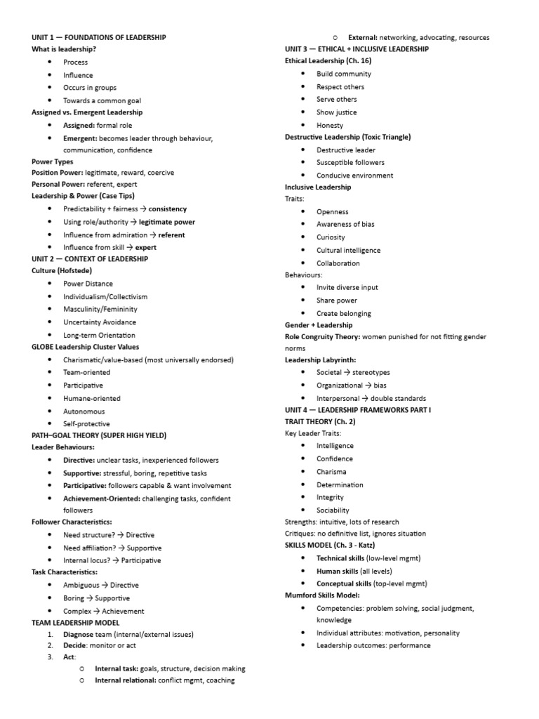 Hrob Exam Cheat Sheet | PDF | Leadership | Social Psychology
