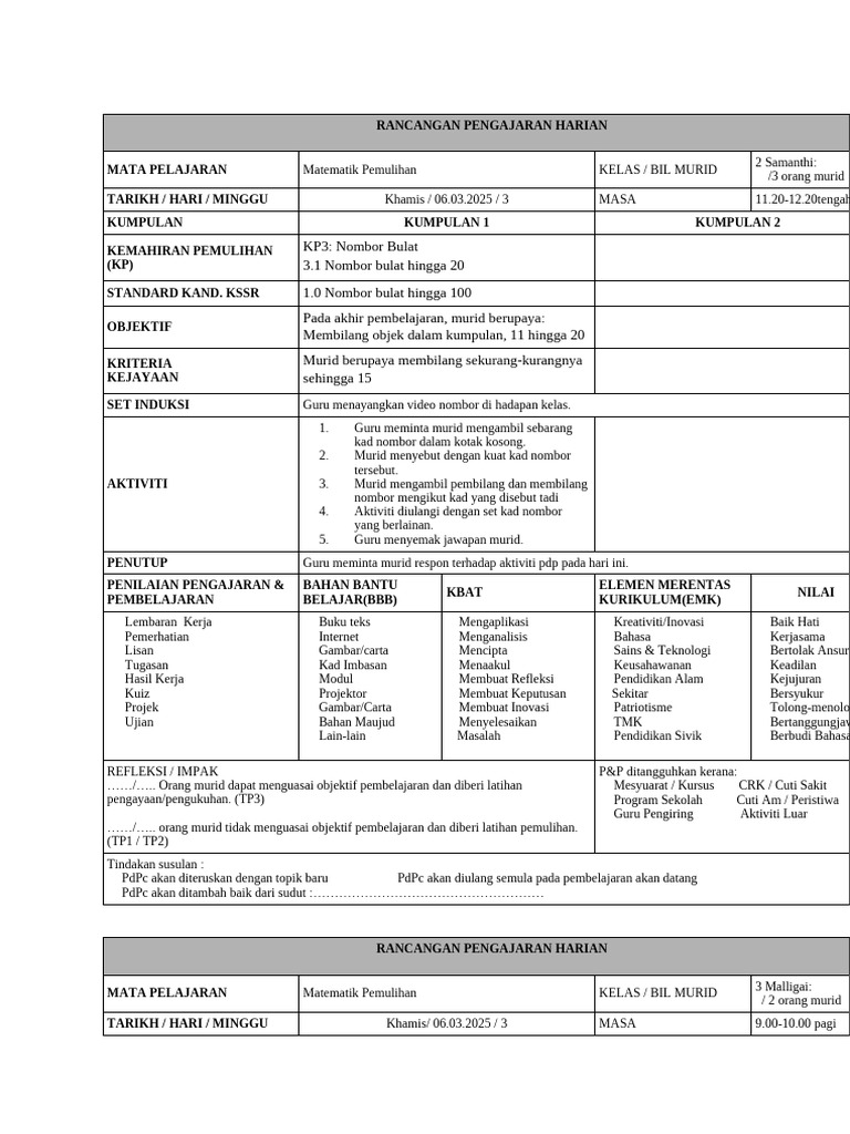 4. RPH KHAMIS 6.3.2025 | PDF