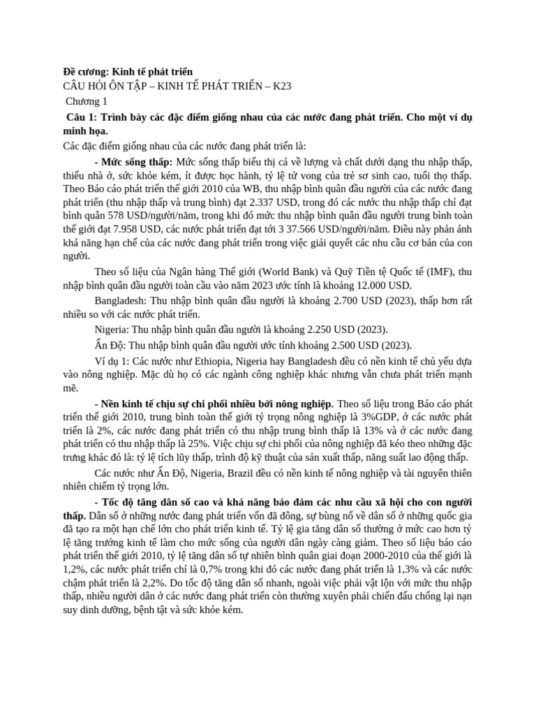 Đề cương KTPT | PDF