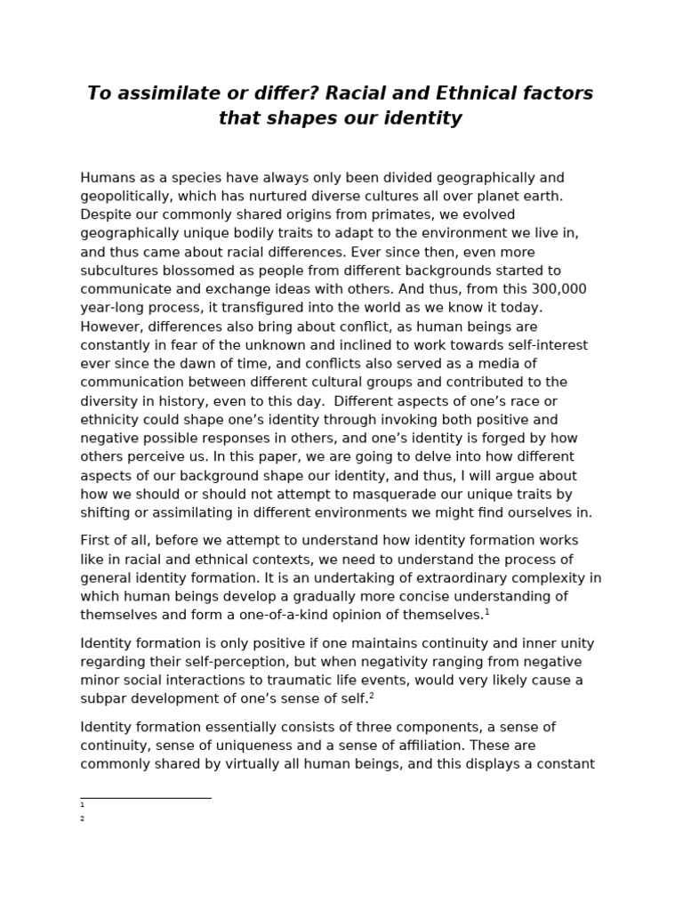 Paper Version 3 | PDF | Identity (Social Science) | Minority Group