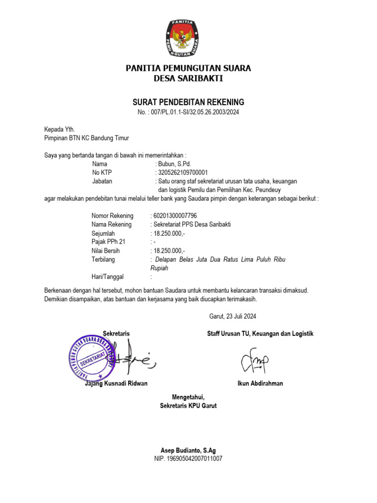 Standing Instruction Giro Ppk Pps Saribakti | PDF