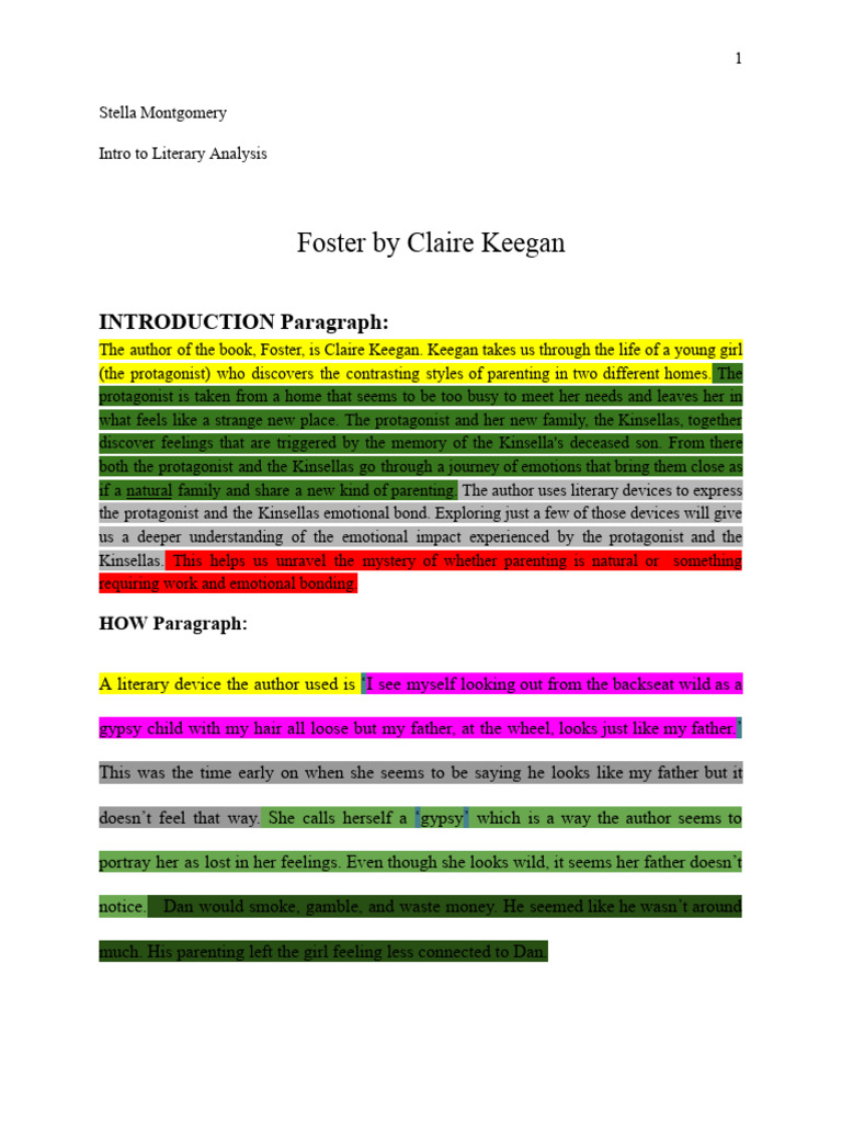 Foster Essay - Montgomery Color Coded | PDF | Father | Behavioural Sciences