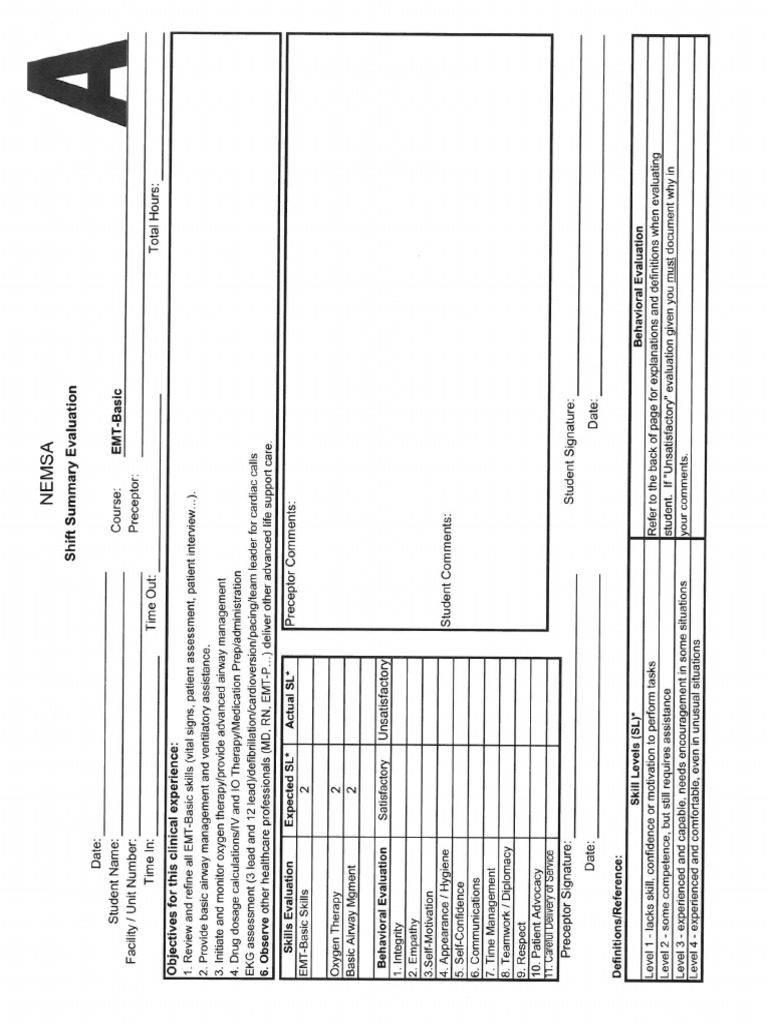 Student EMS Run Report Template | PDF | Sensory Organs ...