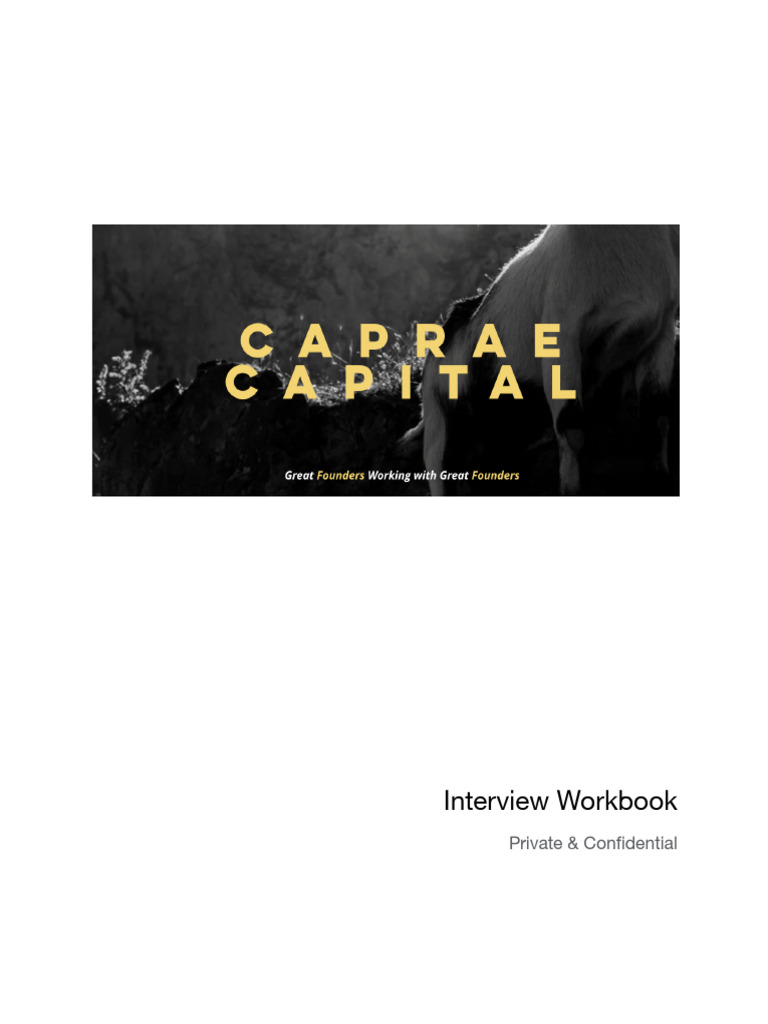 Caprae Capital, Recruiting - Interview Handbook 2024 - FT Version | PDF ...