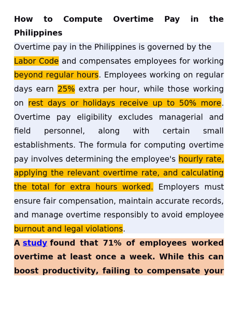 Z3at1holk - How To Compute Overtime Pay in The Philippines | PDF ...