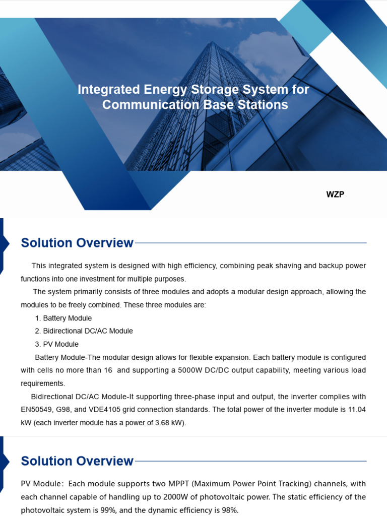 Integrated Energy Storage for Base Stations | PDF | Photovoltaics ...