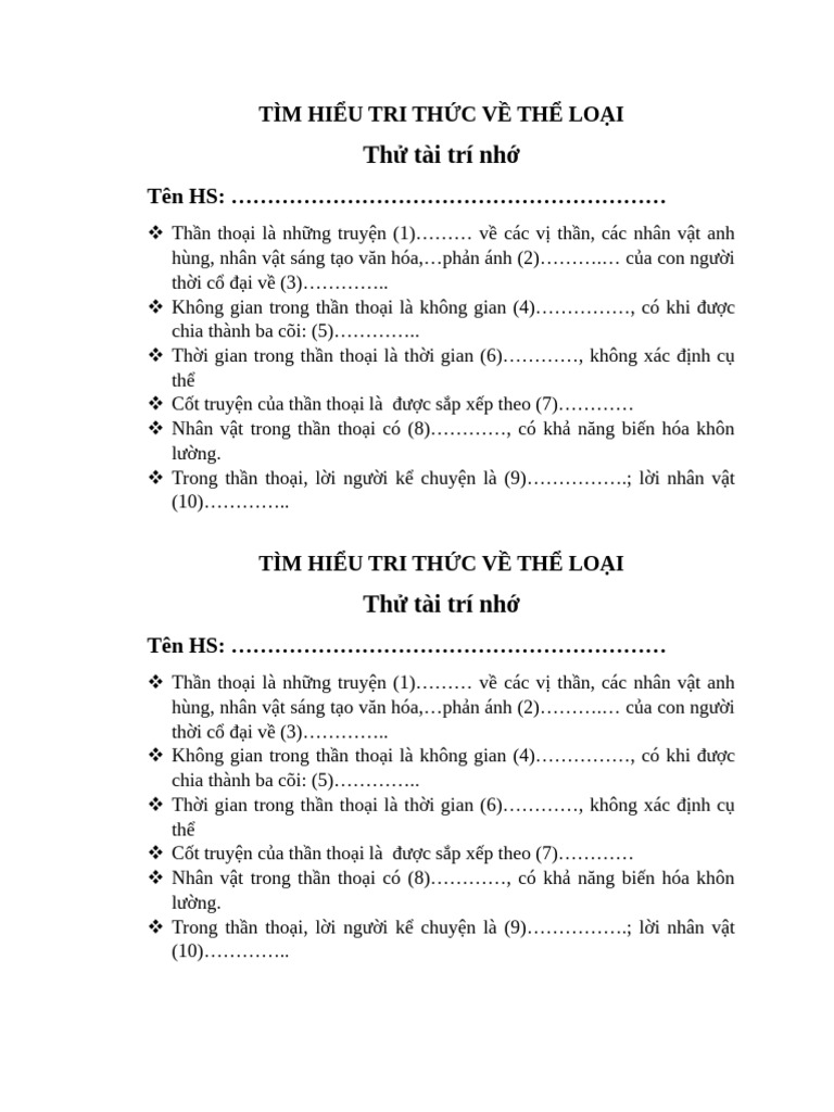 Tìm Hiểu Tri Thức Về Thể Loại. 50 Tờ | PDF