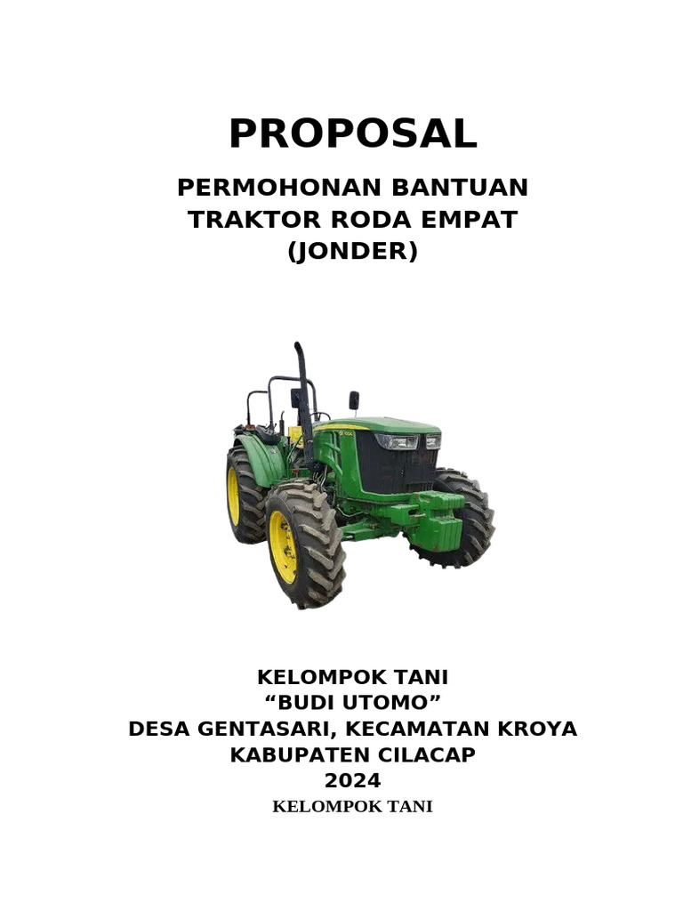 Proposal Hand Tractor Candra Kesuma | PDF