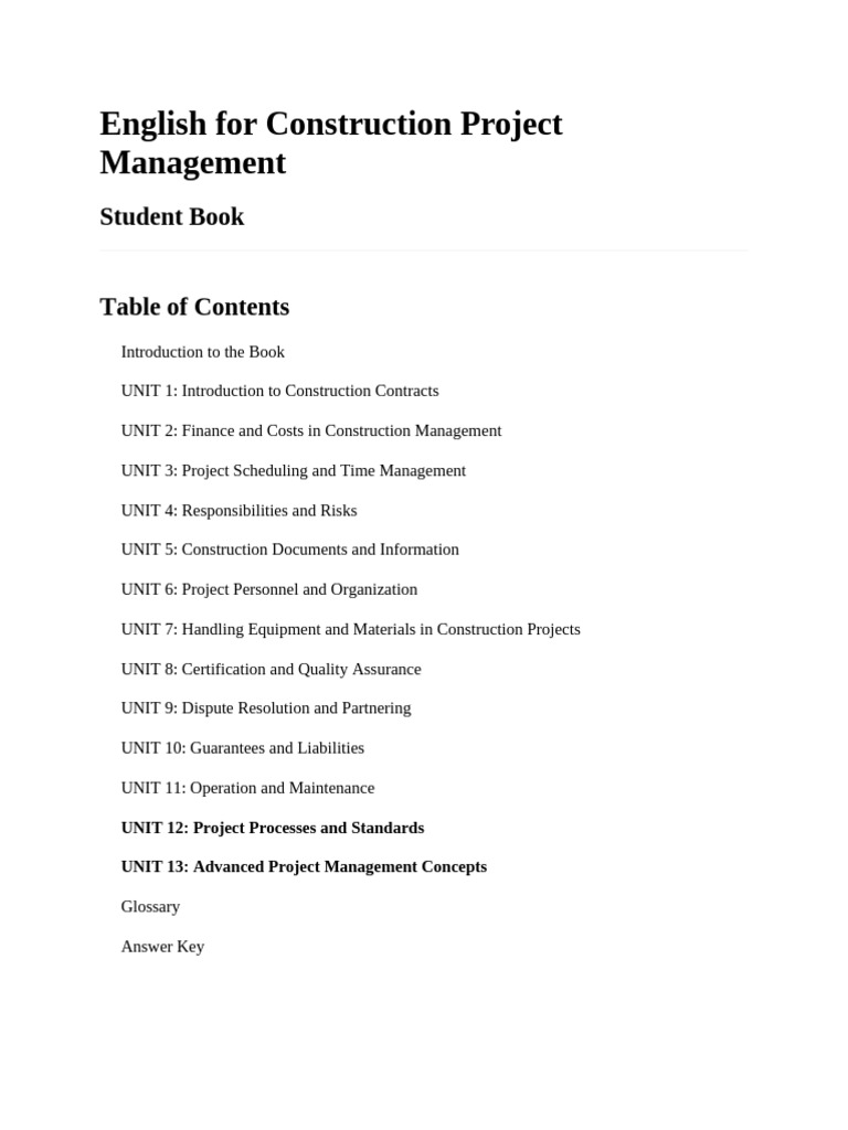 English for Construction Project Management Ver 9am-29062025 | PDF ...