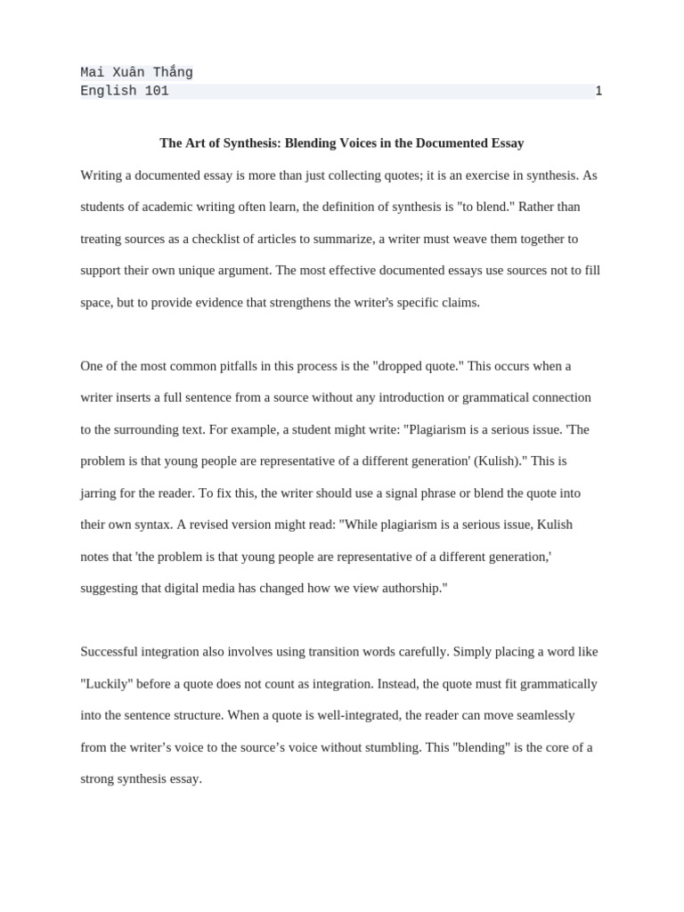 Documented Essay, Which Should Be Typed in MLA Fo... (1) | PDF