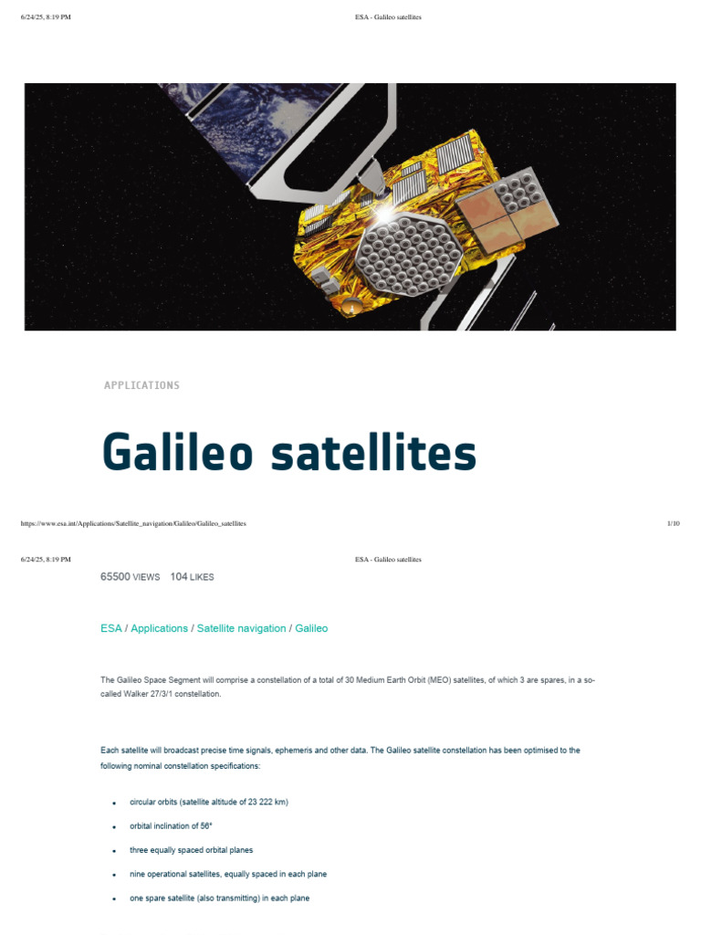 ESA - Galileo Satellites | PDF | Satellite | Spacecraft