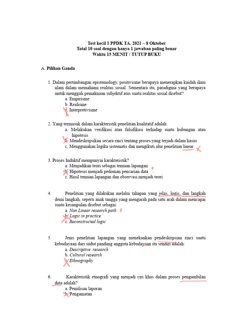 Soal Test Kecil PPDK 2021 Copy | PDF