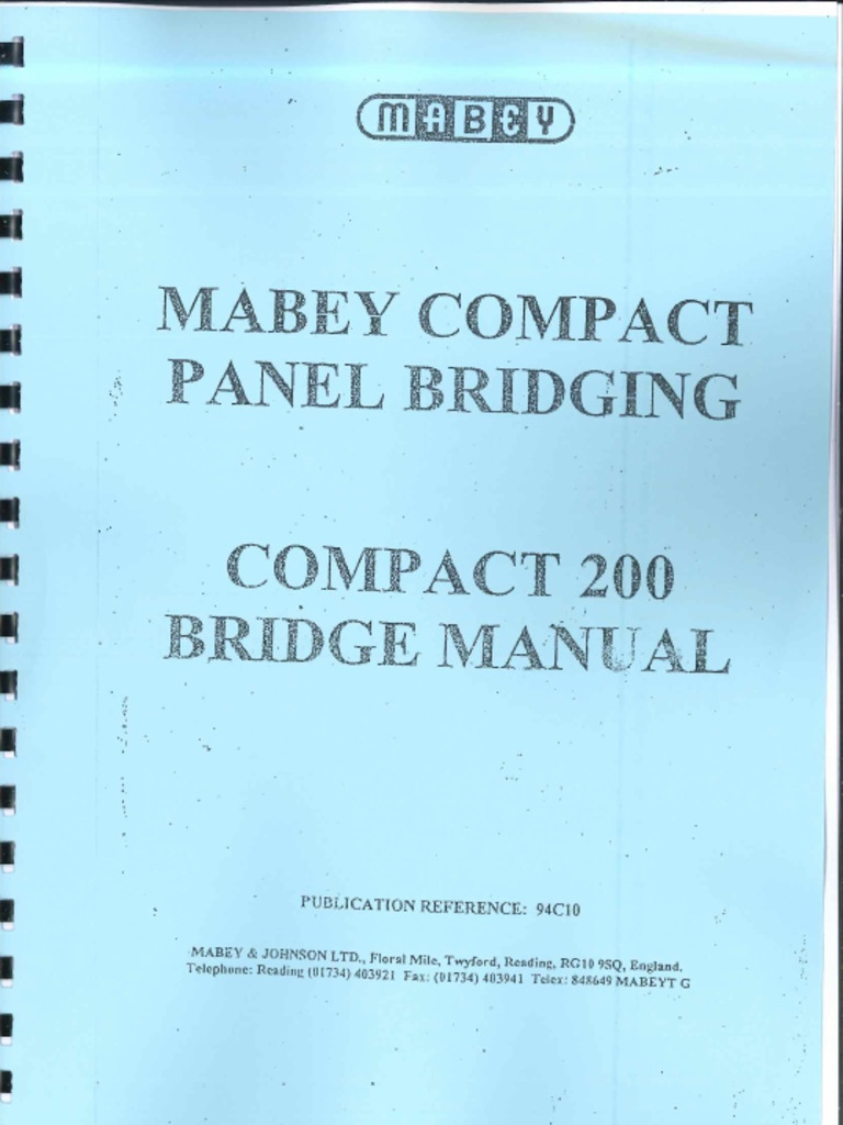 Mabey Compact 200 Bridge Manual | PDF