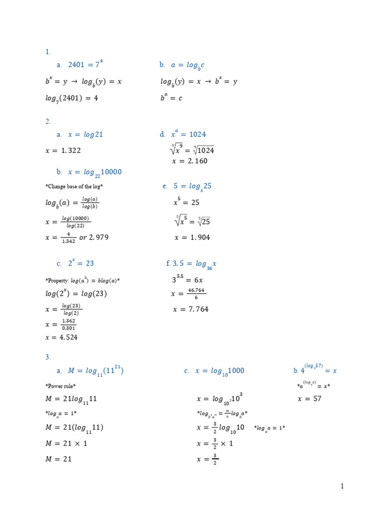 Copy of Adv Function Assignment 2 | PDF | Logarithm | Exponential Function