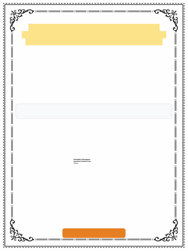 Principles of European Insurance Contract Law PEICL 2nd rev. ed ...