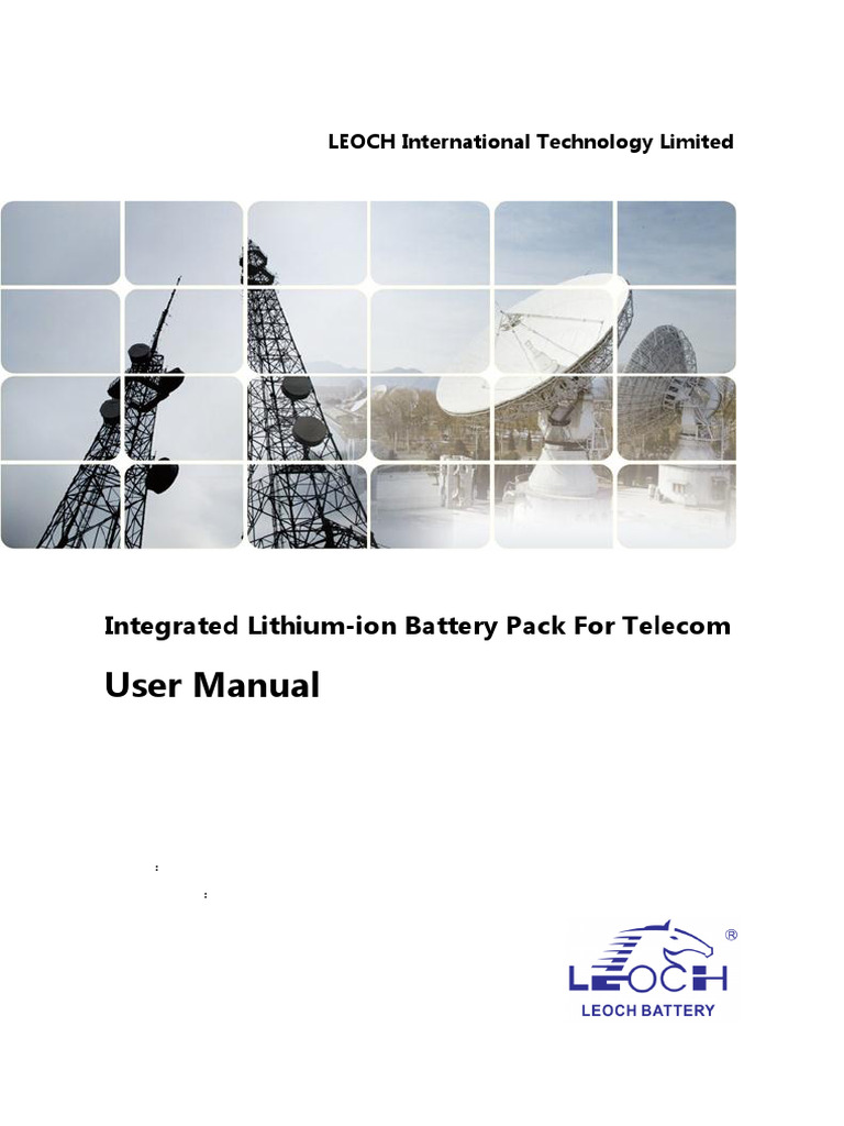 Telecom Lithium-ion Battery User Manual | PDF | Lithium Ion Battery ...
