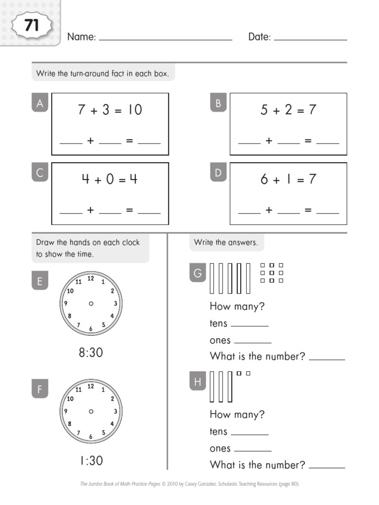 Math Practice Pages for Kids | PDF