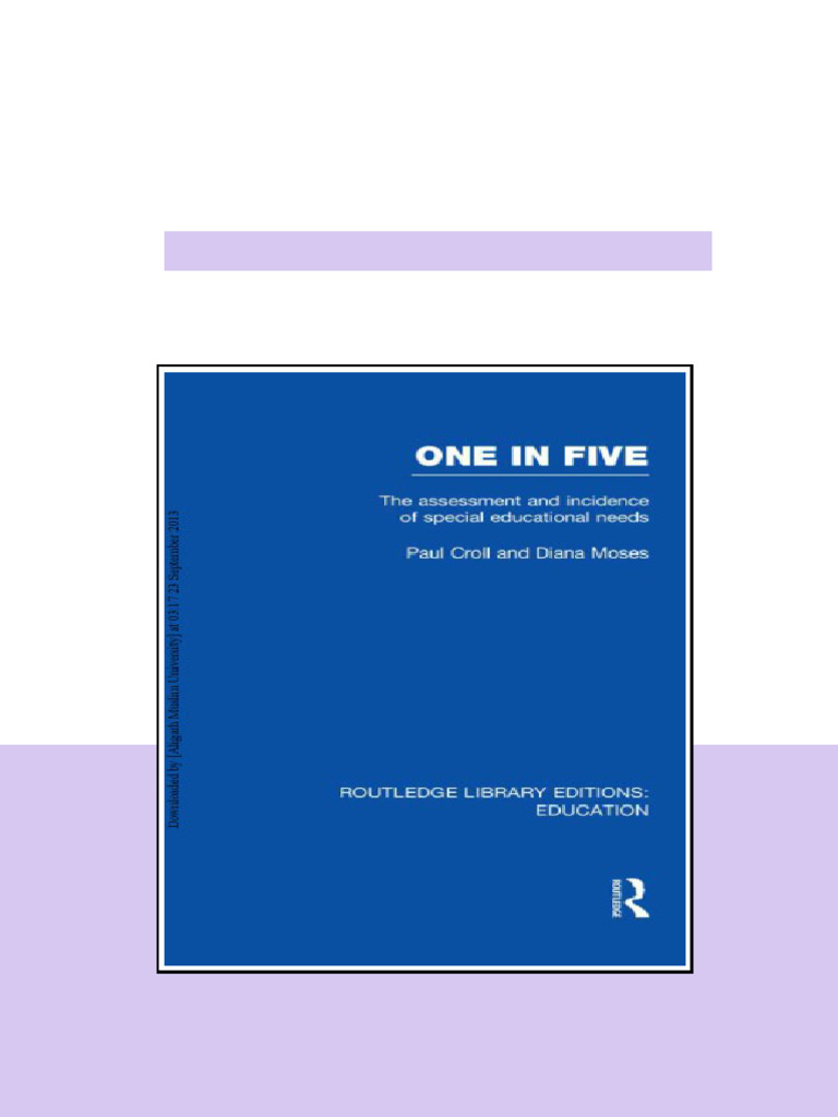 One in Five Paul Croll Diana Moses Full | PDF | Teachers | Special ...