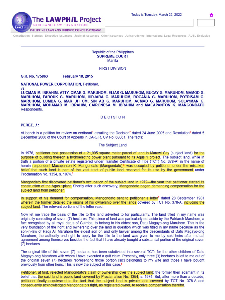 National Power Corporation Vs Ibrahim | PDF | Lawsuit | Injunction