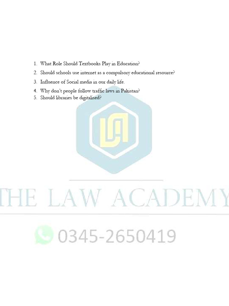Topic To Practice Essay Writing | PDF