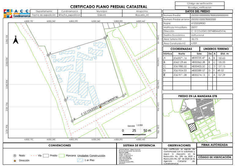 Carta Catastral Acc 250350100000000780002000000000 | PDF