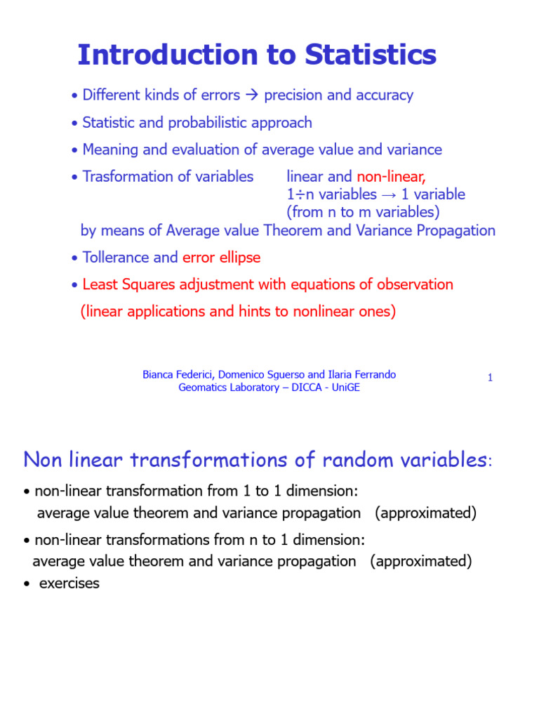 Elements - of - Statistics - Part 2 | PDF | Least Squares | Errors And ...