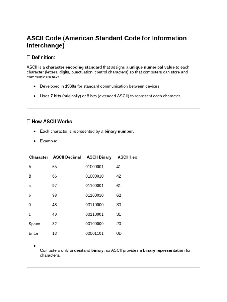 Ascii Code | PDF