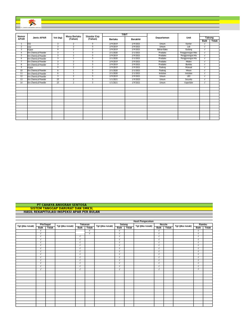 Inputan Data Apar | PDF