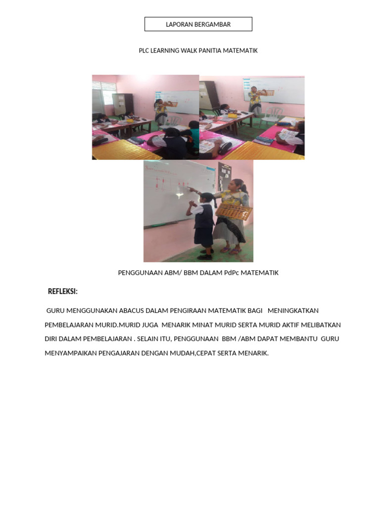 PLC Learning Walk Panitia Matematik | PDF