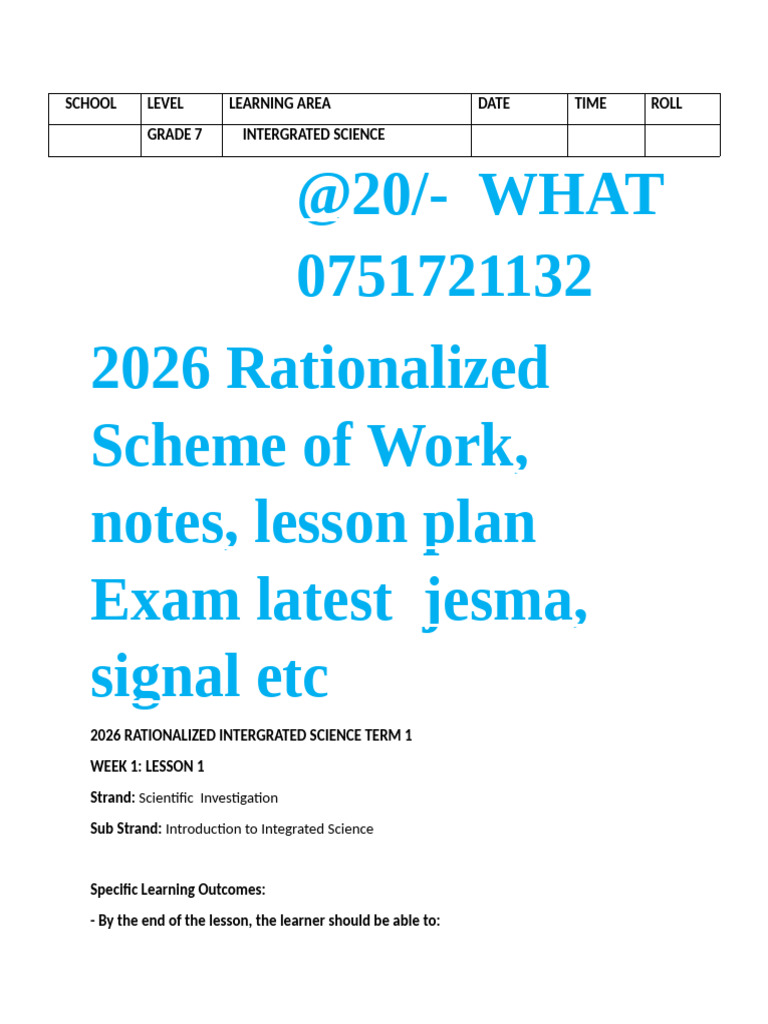 Grade 7 Integrated Science Curriculum | PDF | Learning | International ...