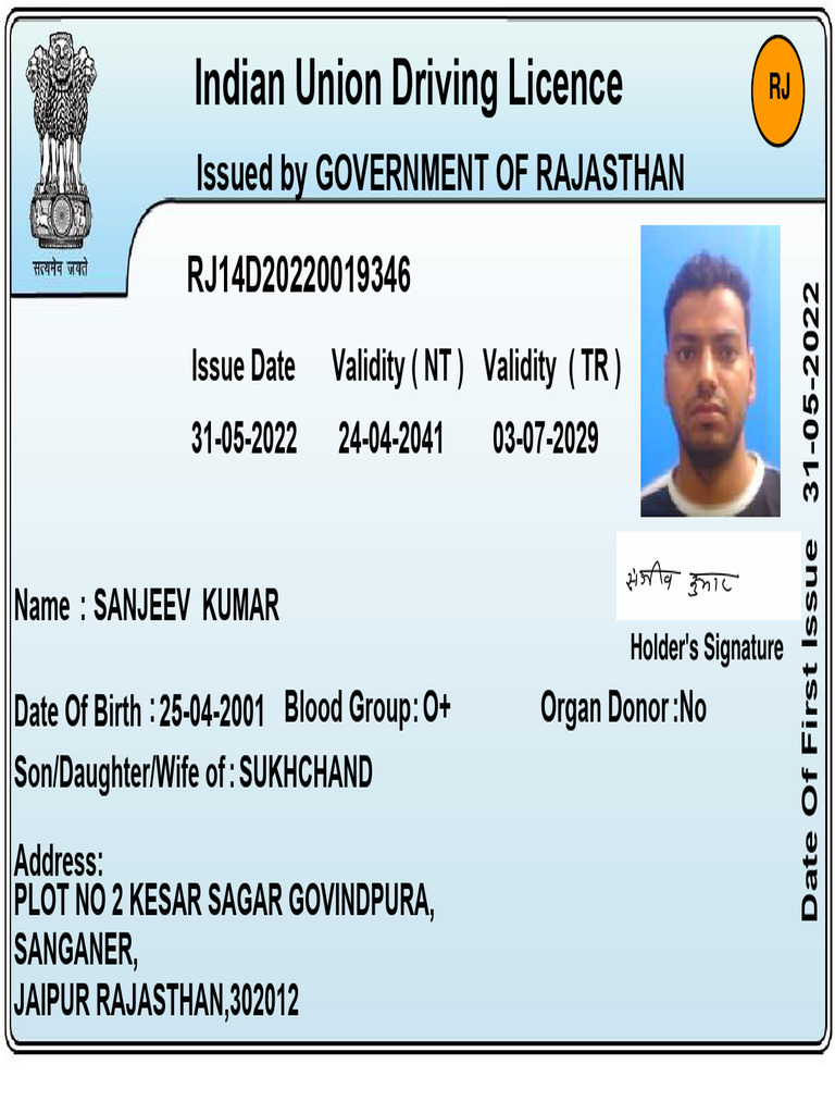 Government of Rajasthan Issued by RJ14D20220019346 | PDF
