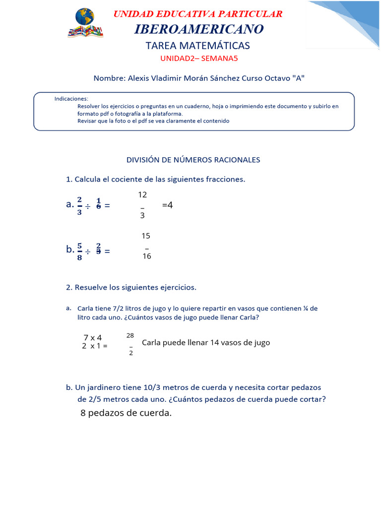 Tarea Unidad 2 - Semana 5 Matem-ticas 8vo.pdf_20251215_142033_0000 | PDF