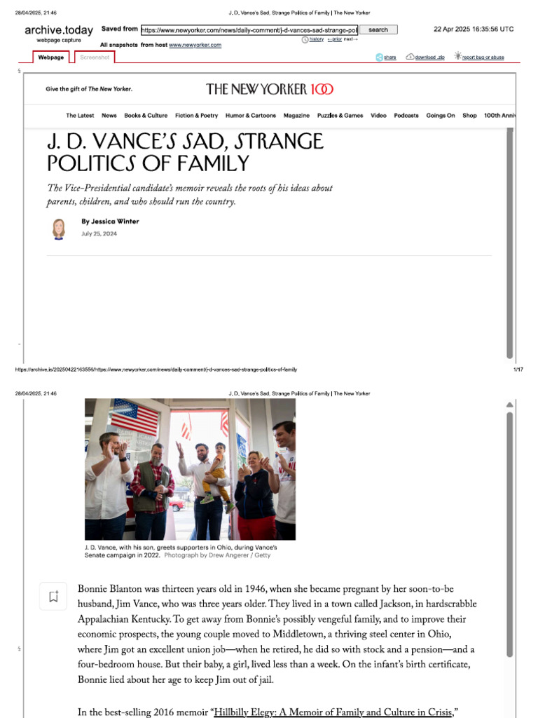 JD Vance - Impact of Family On Policies | PDF