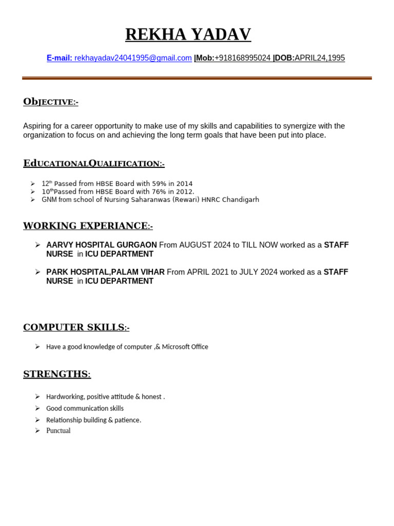 Resume Aarti-2 (1) | PDF