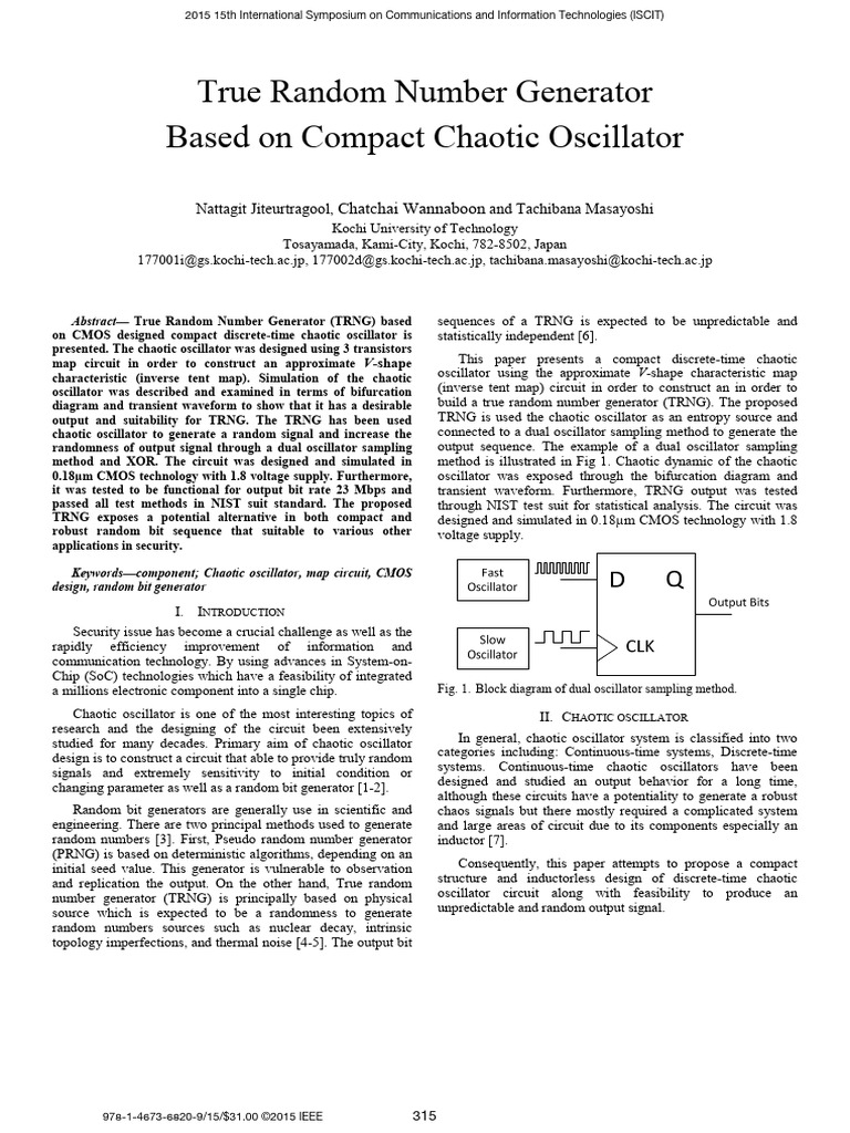 18 Cryptanalysis of a RNG Based on Compact CO | PDF | Electronic ...