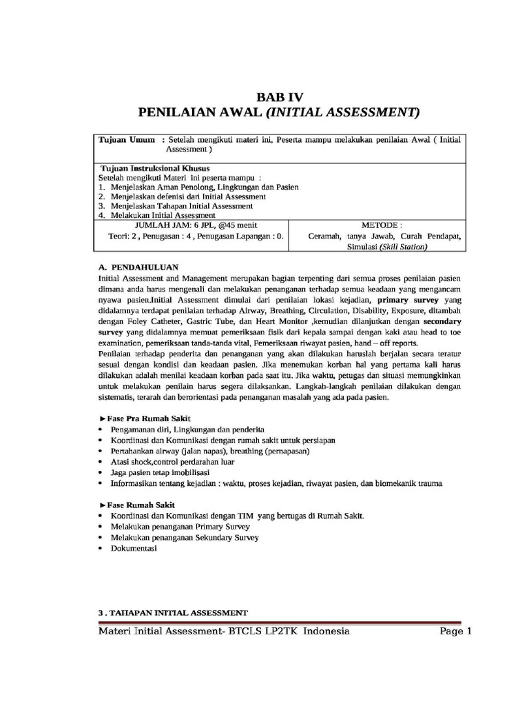 Initial Assessment | PDF