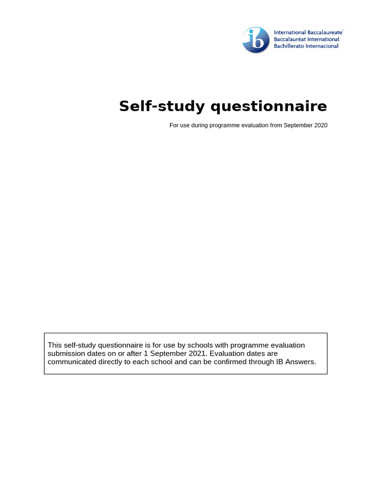 IB Programme Evaluation Self-Study Guide | PDF | Curriculum | Program ...