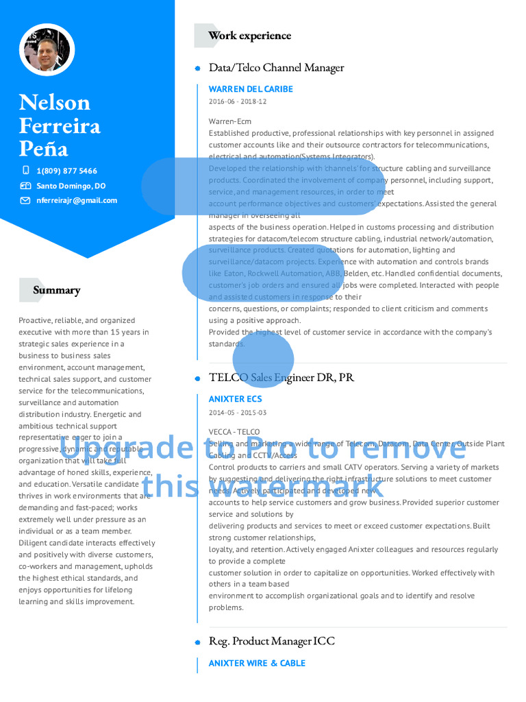 Nelson Francisco Ferreira Pena VisualCV Resume | PDF | Cisco ...
