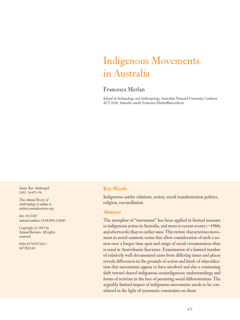 Indigenous Movements in Australia | PDF | Indigenous Australians ...